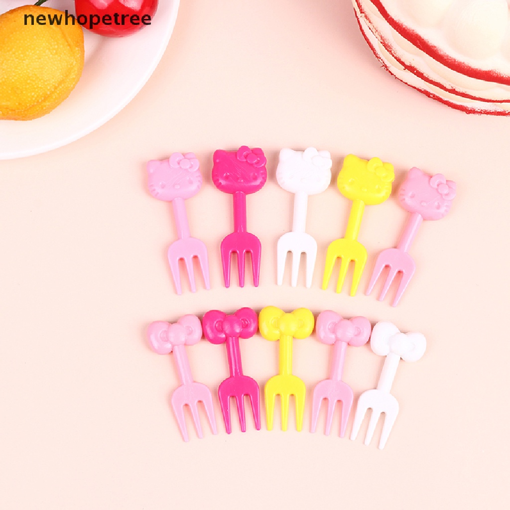 NTPH 10Pcs Mini Kawaii Animal Cartoon Fork Fruit Children Snack Cake ...