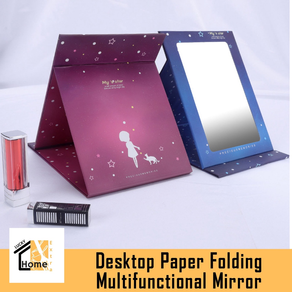 Lucky Desktop Paper Folding Multifunctional Mirror | Shopee Philippines