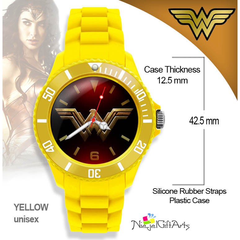 WONDER WOMAN LOGO WATCHES / YELLOW | Shopee Philippines