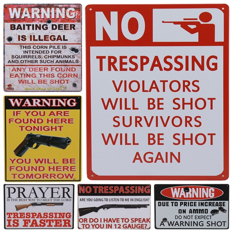 2024 30X20cm Wall Decor Babala sa Panganib Bawal Pagpasok sa Tin Metal ...