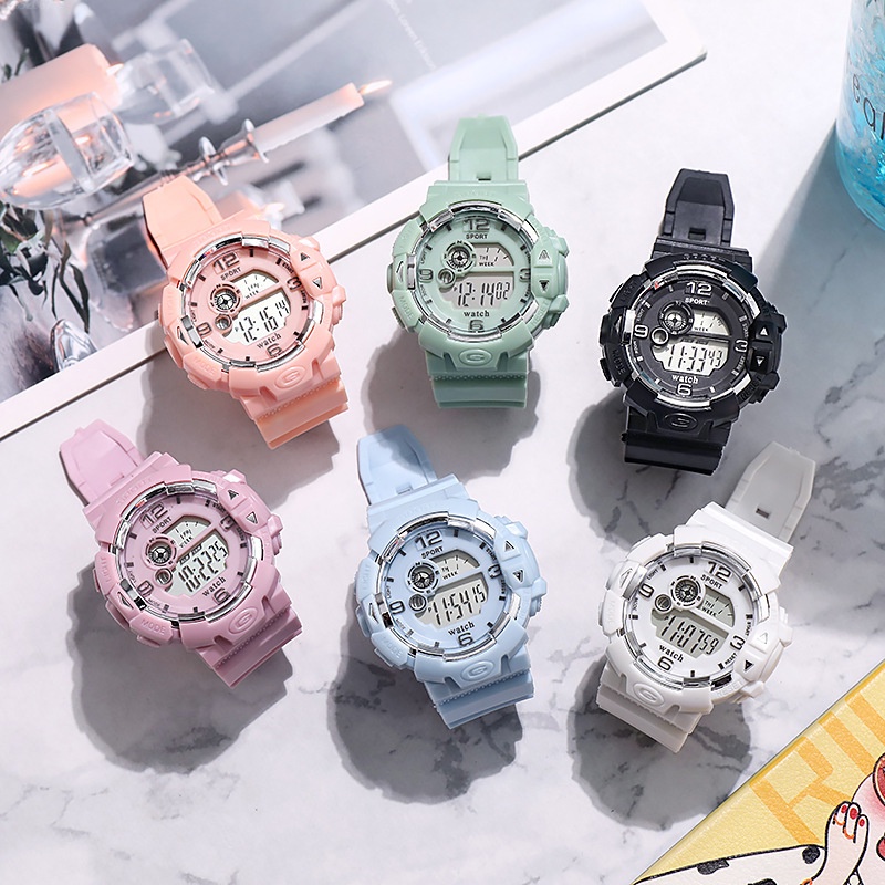 [Maii] Fashion Macaron Unisex Multifunctional Digital Sport Watch ...
