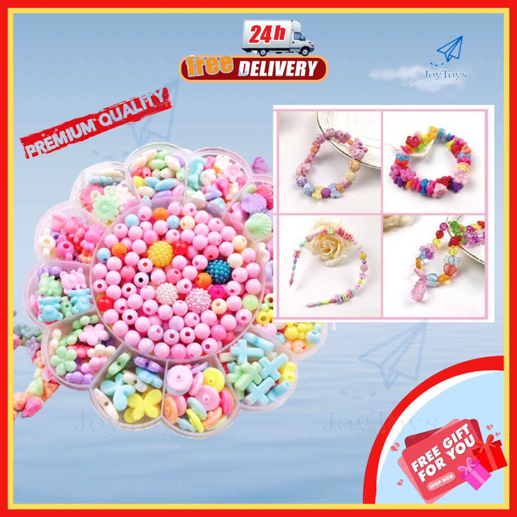 JoyToys Kids DIY 600 Pcs Beads Bracelet Set For Kids Girls Toys Mainan ...