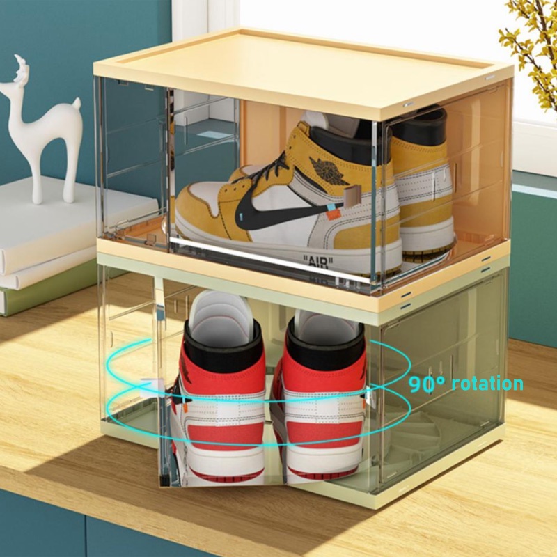 Multi Use Rotary Acrylic Shoe Box Stackable Drawer Cabinet Storage ...