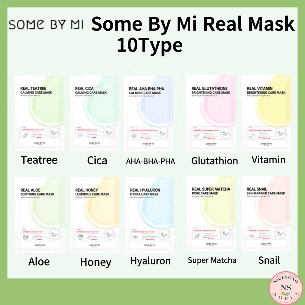 [SOMEBYMI]Real Mask Sheet Teatree/Cica/AHA-BHA-PHA/Aloe/Honey/Hyaluron ...