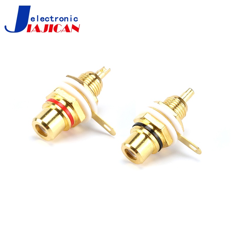 Gold-Plated Lotus Female Socket AV Plug rca Audio Amplifier Black/Red ...