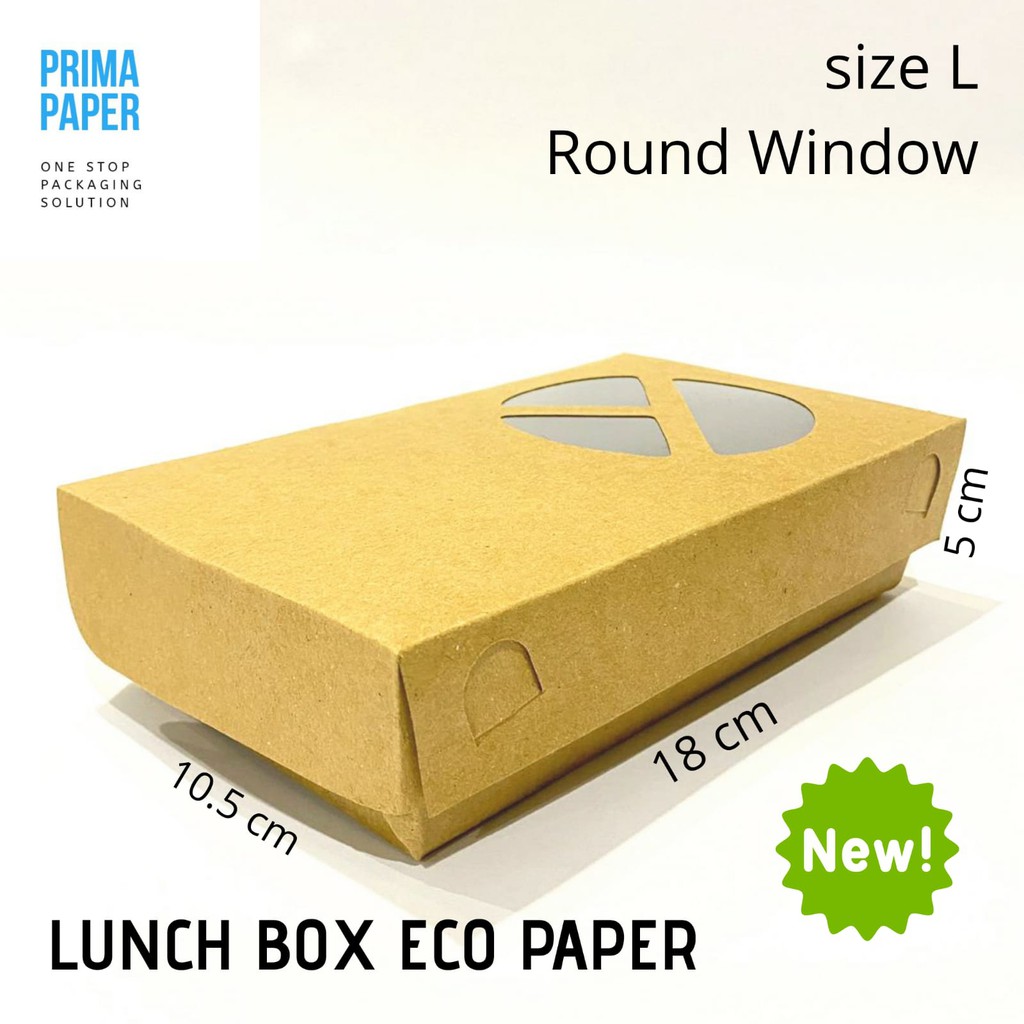 Paper Lunch Box Size L / Take Away Round Window Box (per 100 Pcs ...