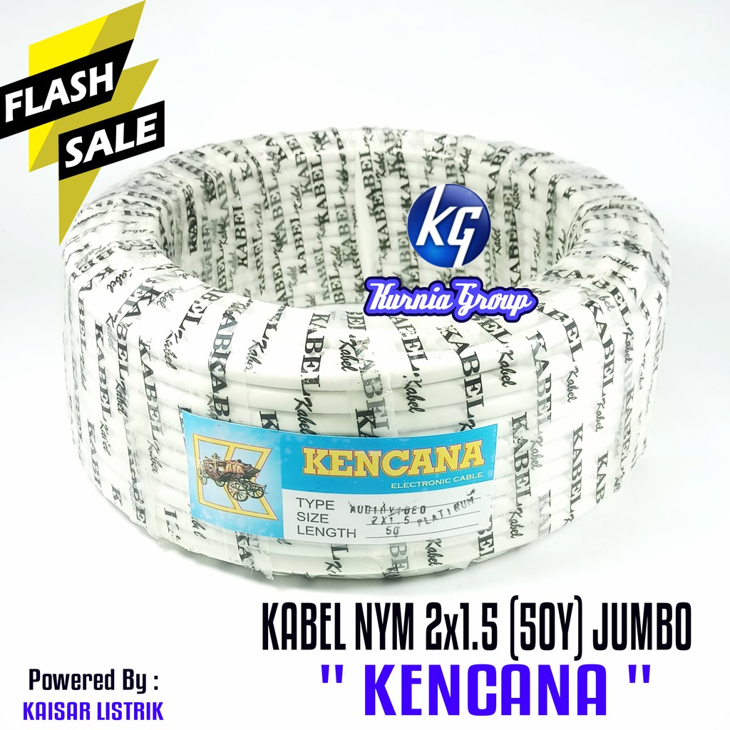 PUTIH Nym Cable 2x1.5 KENCANA 50Y White LARGE WIRE Electrical Cable ...