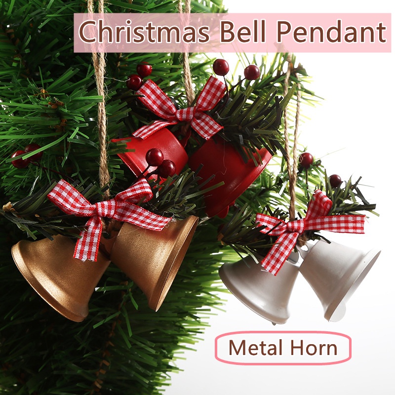 New Christmas Bell Pendant Metal Horn Bell Creative Christmas ...