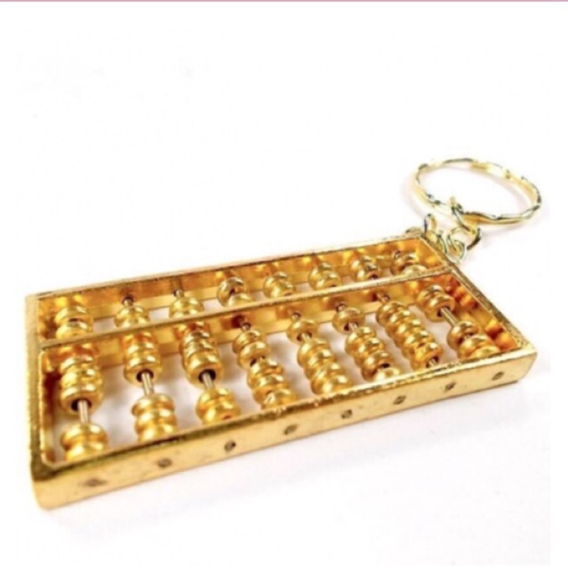 Super Sale! Feng Shui Metal Golden Abacus Amulet Keychain | Shopee ...