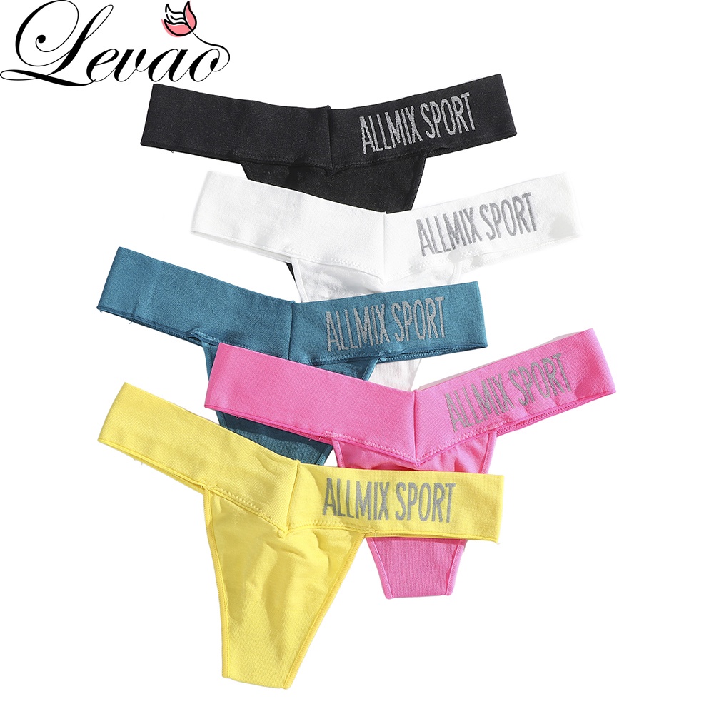 Levao Women's Panties Thong Sports Underwear Sexy Lingerie Letter ...