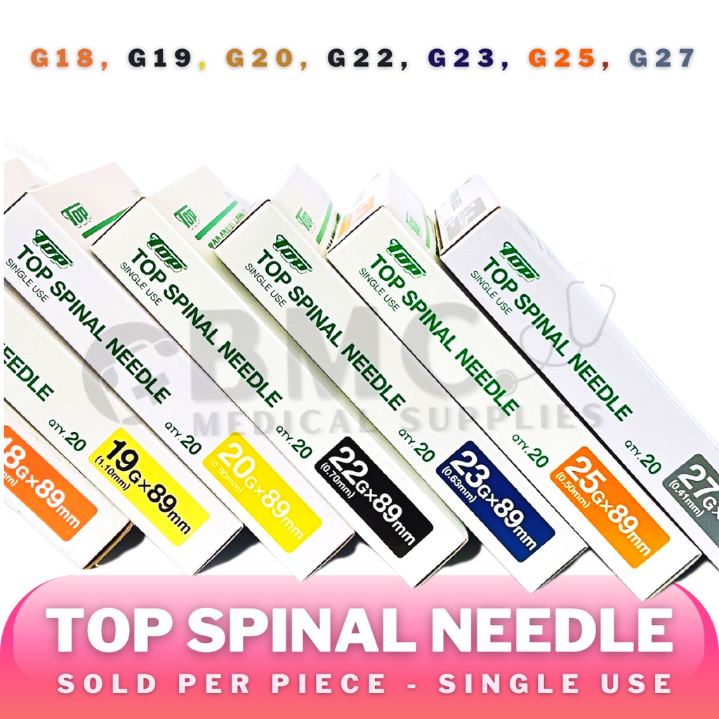 TOP Spinal Needle (1BOX) G.18/19/20/21/23/25/27 (Sold Per Box ...