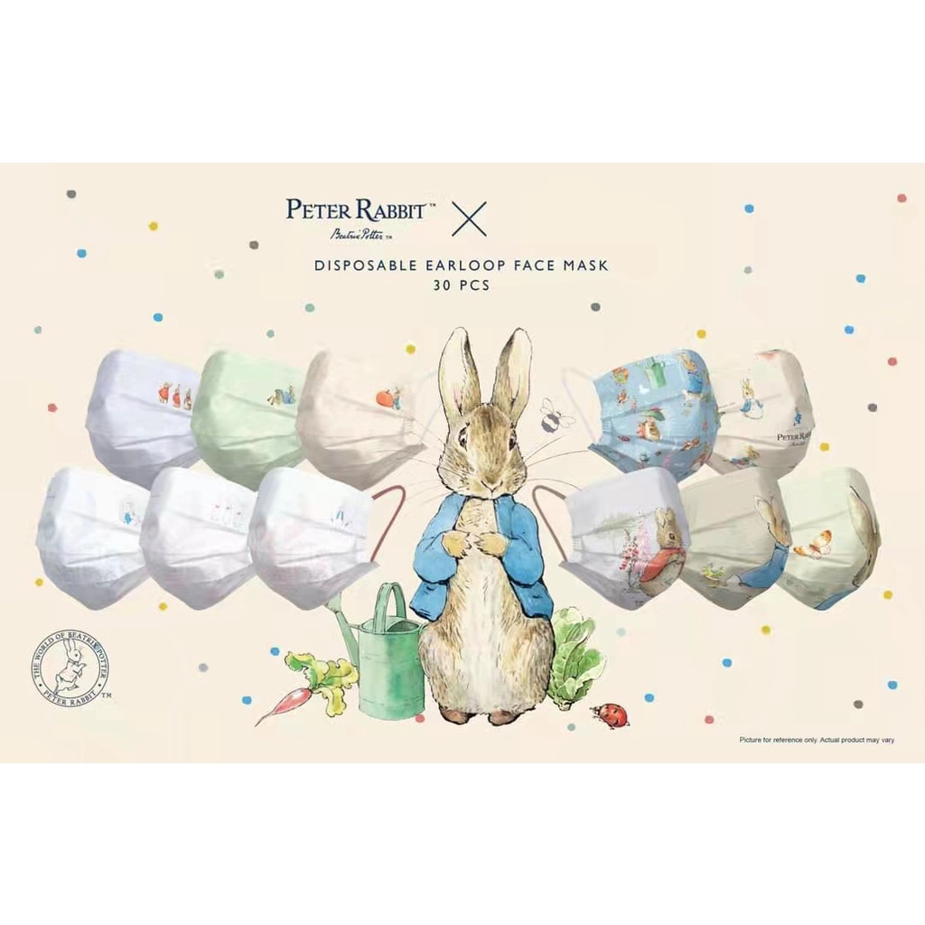10/50pcs Peter Rabbit Face Mask for Adult 3PLY Cartoon Mouth Mask 000 ...