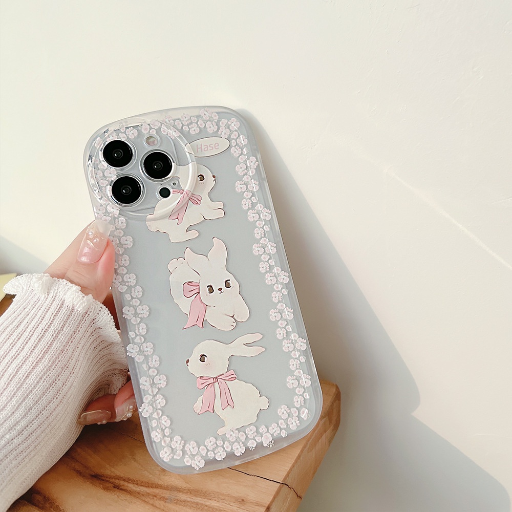 Cute Rabbit Cartoon Transparent Silicone Case For Iphone 13 7+ 8 Plus ...
