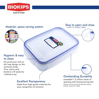 Biokips Rectangular Food Keeper w/ 2 Compartments 450ml 100% Airtight Leakproof Food Storage ...