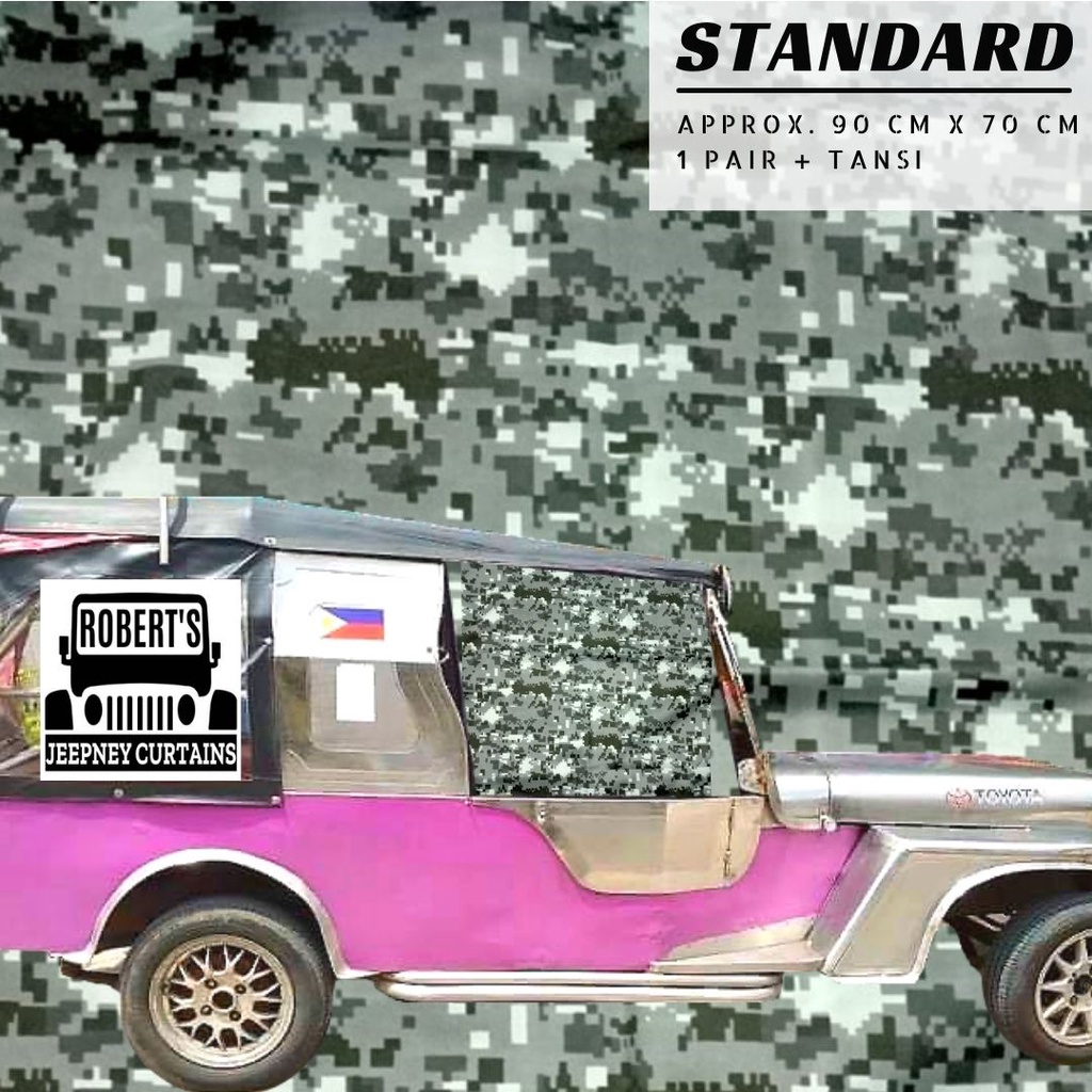 (Pixel Gray) Tricycle Owner Jeepney Curtain Trapal Sun and Rain Cover ...