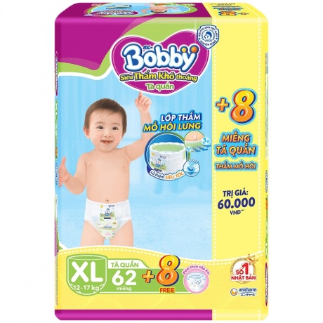 Bobby JUMBO XL62 DIAPERS + 8 free pieces (new) | Shopee Philippines