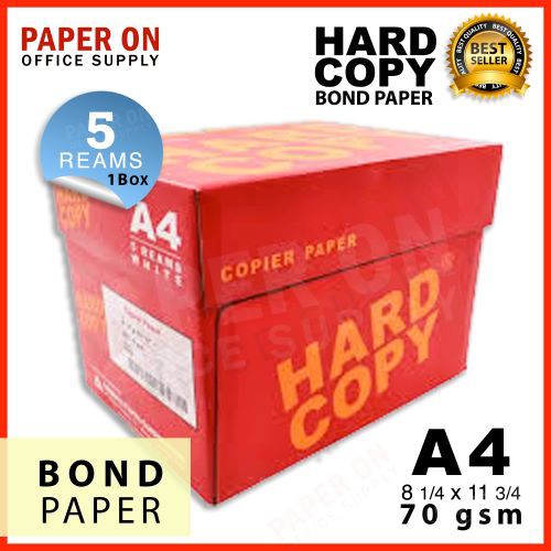 HARD COPY A4 70gsm (5reams/1box) | Shopee Philippines