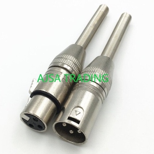 MALE FEMALE 3WAY METAL XLR CANNON JACK WITH METAL SPRING | Shopee ...
