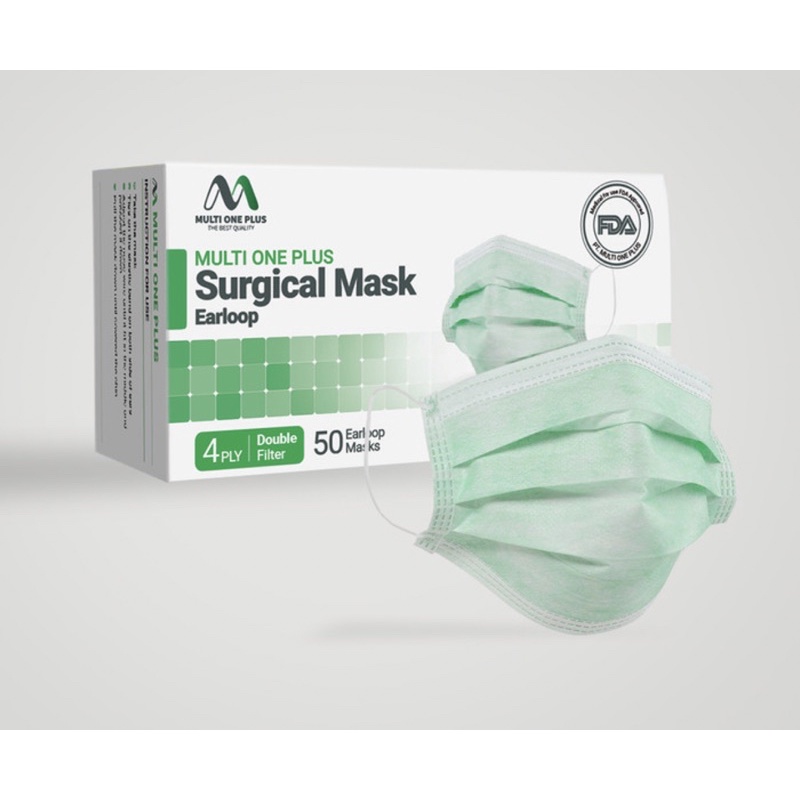 Surgical earloop Mask 4ply multiple plus Contents 50pcs per box ...