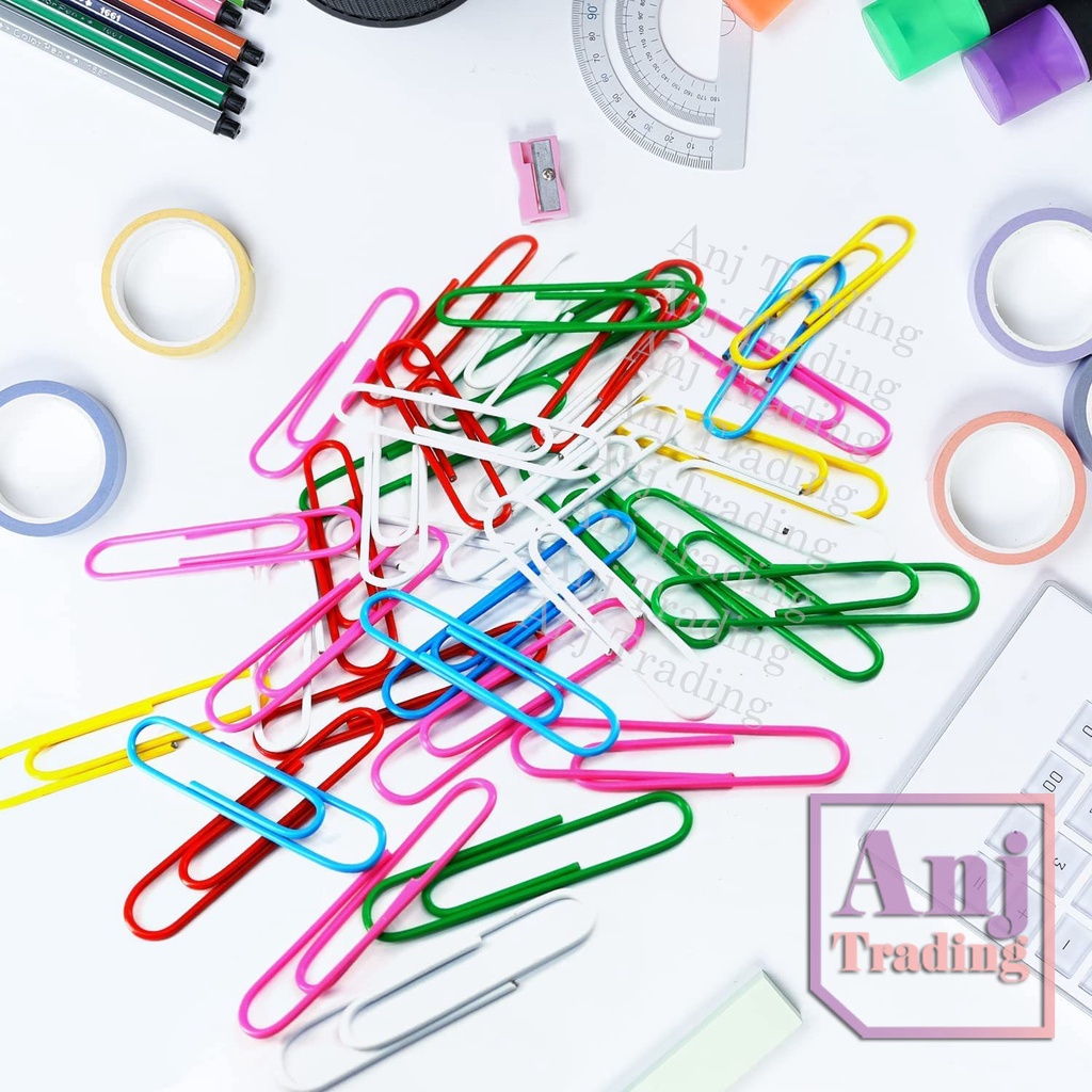 Paper Clips, 33mm Paper Clips, Assorted Colored Coated Jumbo Paper ...