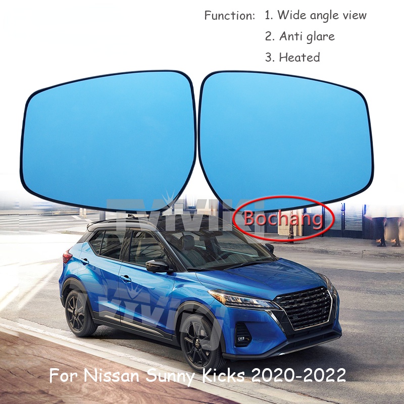 For 2020 2021 Nissan Sunny Kicks Side Rear View Mirror Glass Blue Anti ...