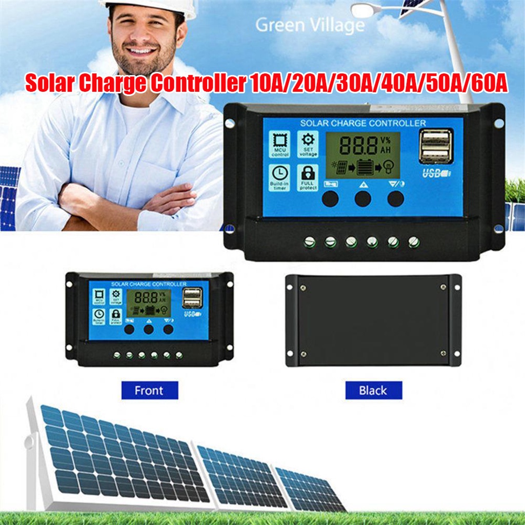 Solar Charge Controller 12V/24V 10A/20A/30A/40A/50A/60A | Shopee Philippines