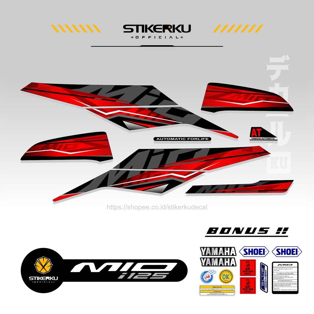 Yamaha MIO I 125 STOCK DECAL / STRIPING MIO M3 /Z / 125/ STICKERS ...