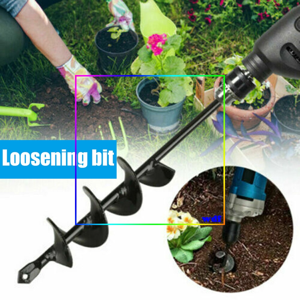 Earth Auger Drill Bit 1.6*8.7/17.7inch Spiral Easy Planter Post Hole ...