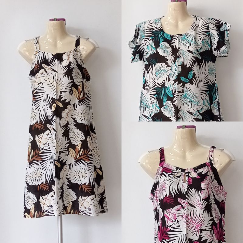 Petite Size (S-M) Daster Pambahay Dress (White Palm) | Shopee Philippines