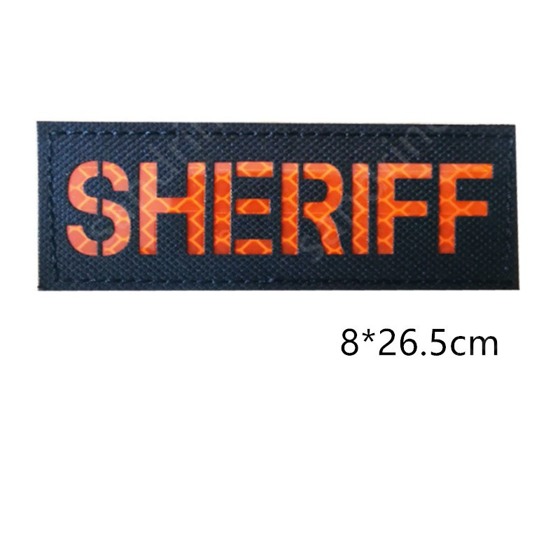 Oversized PE SHERIFF IR Reflective Military Army Tactical Morale ...