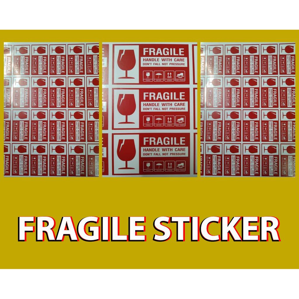 STICKER FRAGILE LABEL WARNING LABEL HANDLE WITH CARE CAUTION STICKER ...