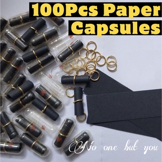 100Pcs Lovely Capsule Message Paper Letter Pill Shaped Mini Capsule ...