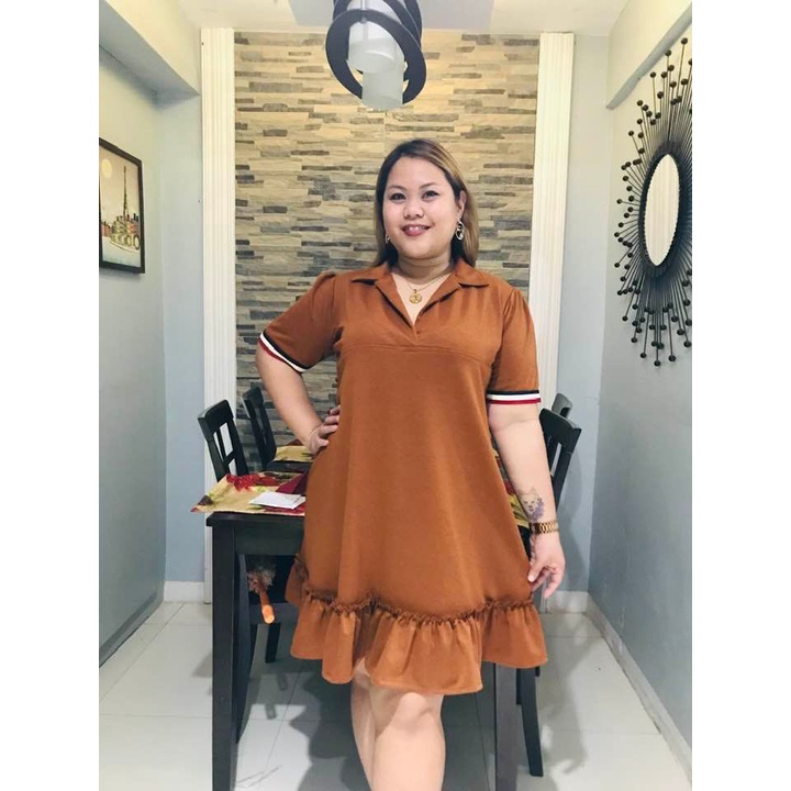PLUS SIZE COLAR CASUAL DRESS FOR SIZE 2XL TO 4XL PLAIN AND PRINTED ...