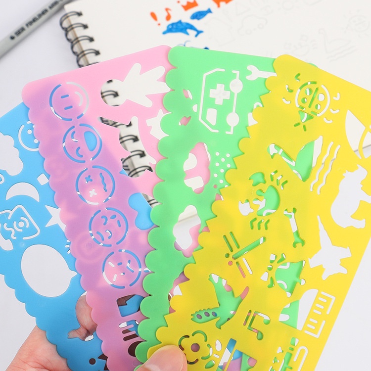 Cartoon DIY manual painting template set of four styles painting ...