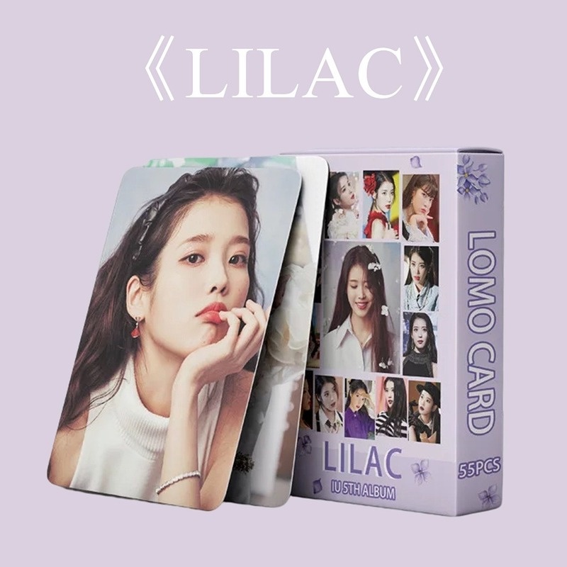 55pcs KPOP IU Photocards 2021 LILAC LOMO Cards HD Collectibles (Lee Ji ...