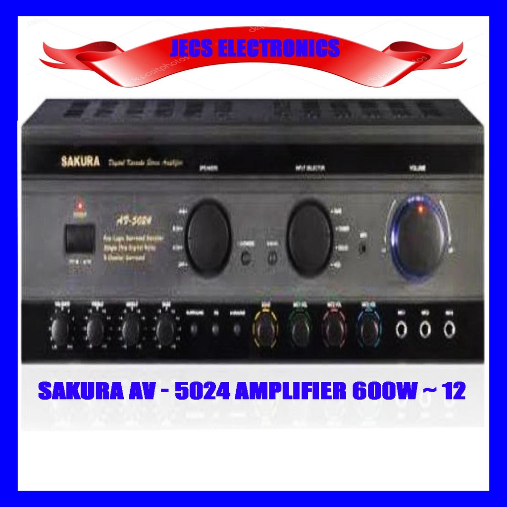 SAKURA AV-5024 AMPLIFIER 600W x2 | Shopee Philippines