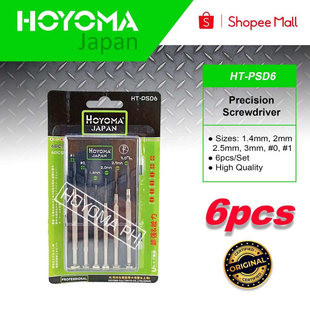 HOYOMA Precision Screw Driver 6PCS/SET HT-PSD6 -Hoyoma PH | Shopee ...