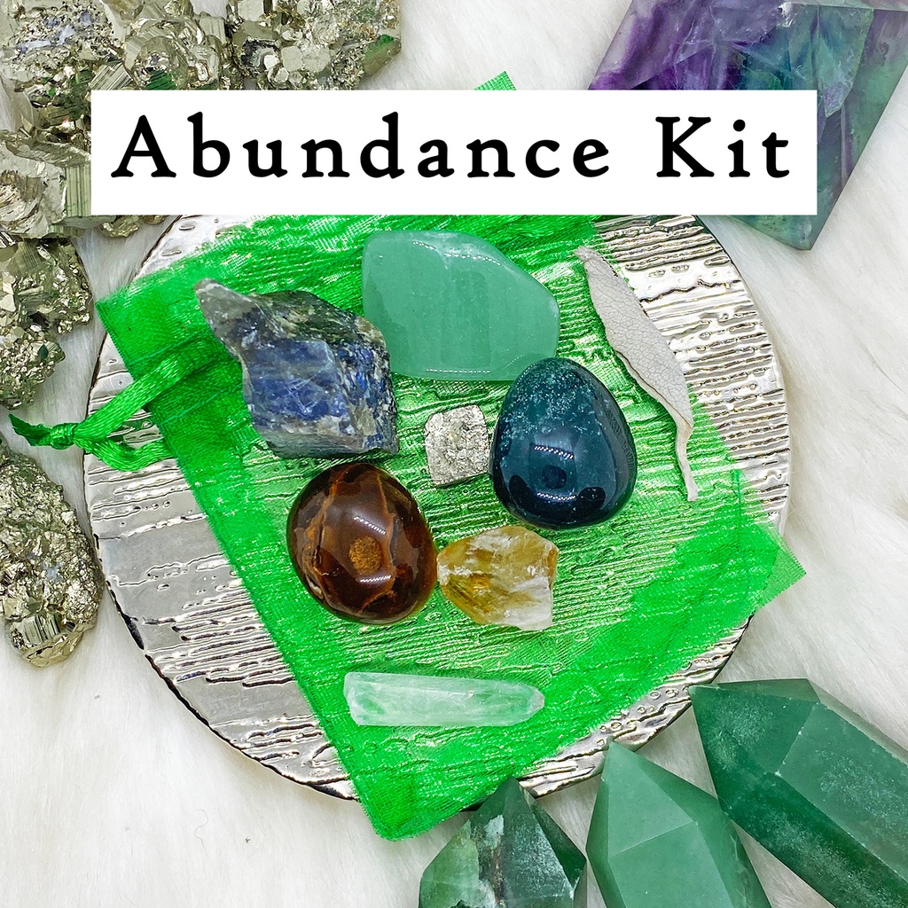 Wealth & Abundance Crystal Kit (Lucky Charm) Tumbled Raw Bracelet BCT ...