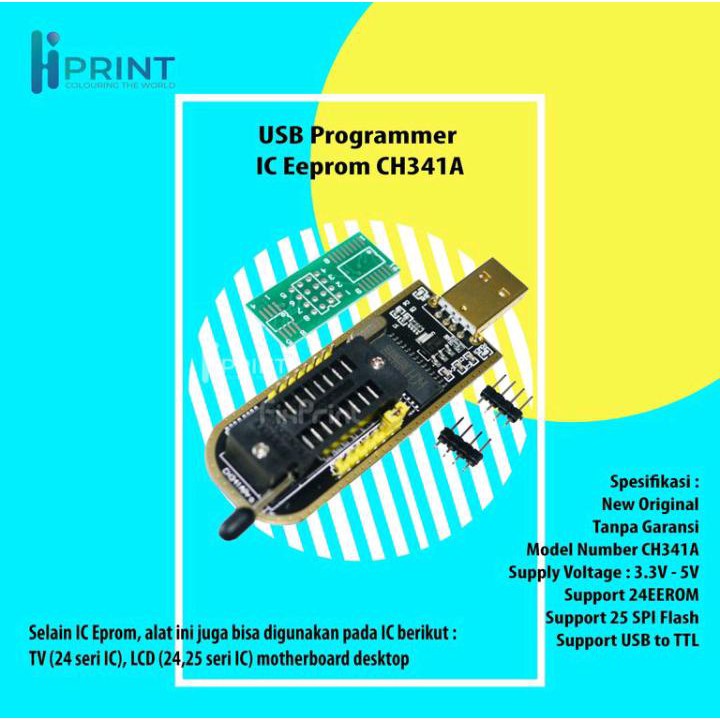 USB Programmer IC Eprom CH341A Module Flash Program BIOS Eeprom 24 25 ...