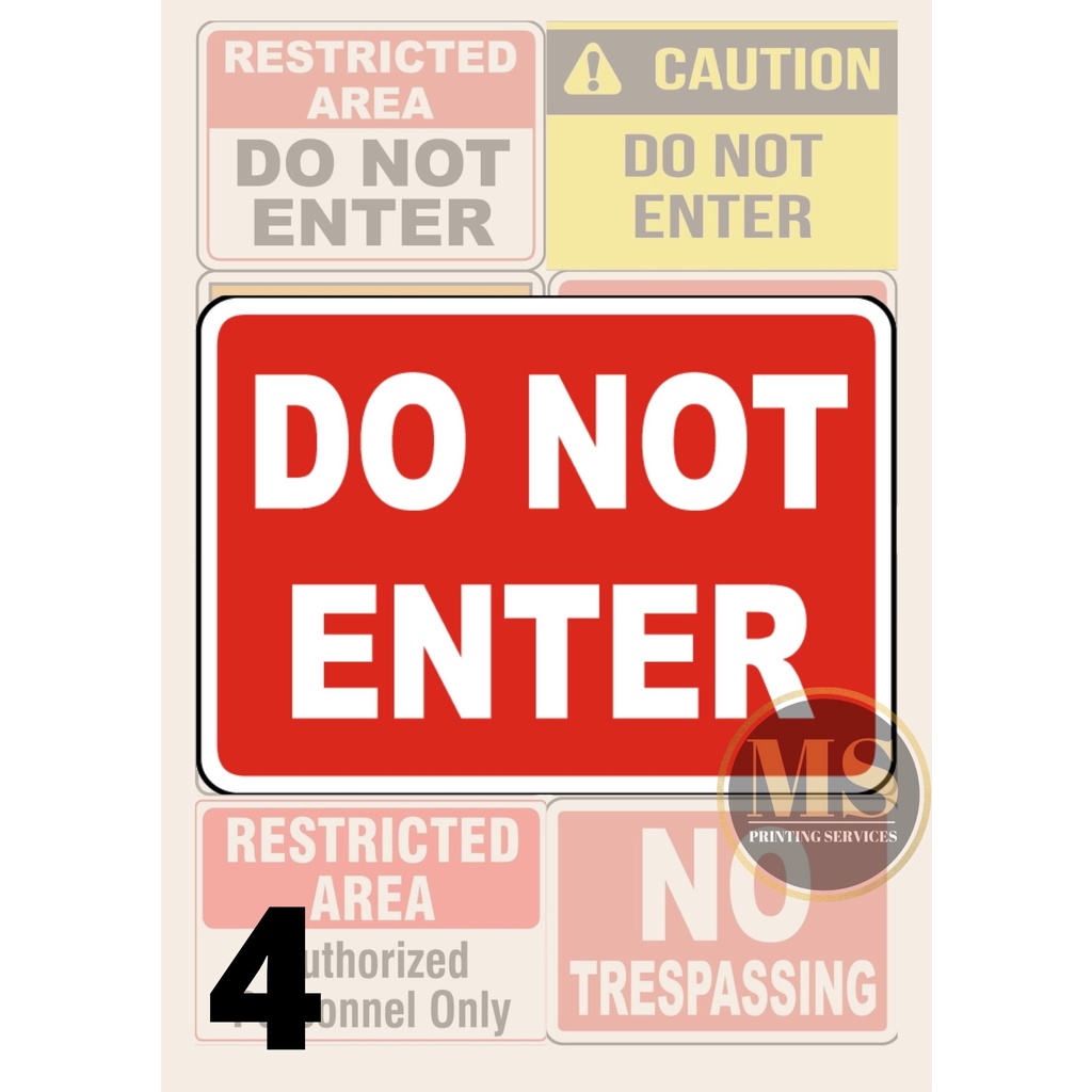 Restricted Area, No Trespassing, Do Not Enter Signages(Laminated ...