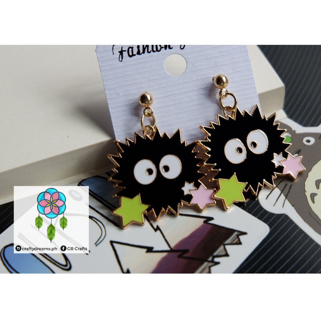 Soot sprite dust bunny susuwatari earrings cute studio ghibli hayao ...