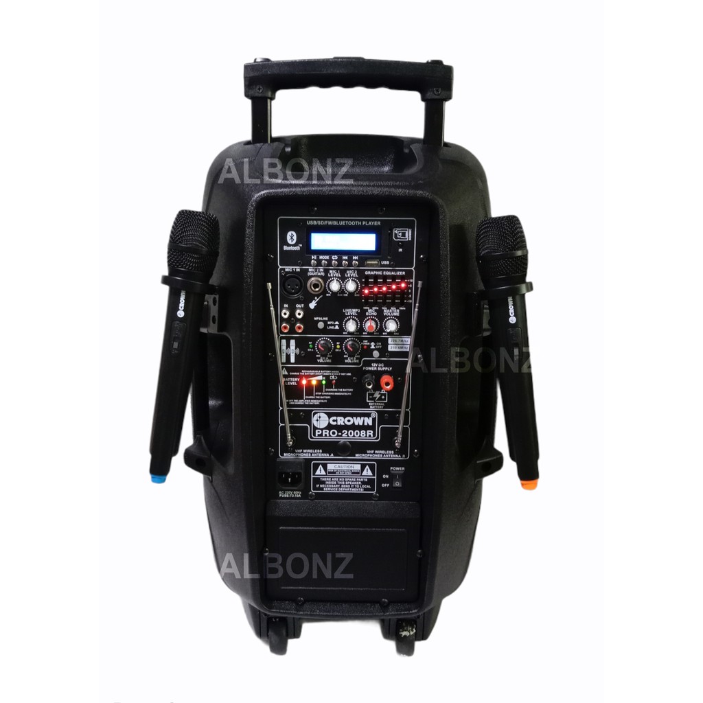 Crown Pro-2008R (250Watts RMS) Portable Sound System with Bluetooth ...