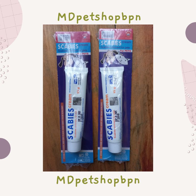 Scabies CREAM 15gr Medicine Ointment Skin Itchy Fungus Dog Cat | Shopee ...