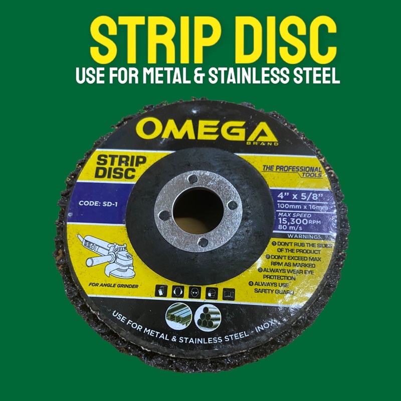 Omega Strip Disc 4” x 5/8 for metal and Stainless Steel | Shopee ...