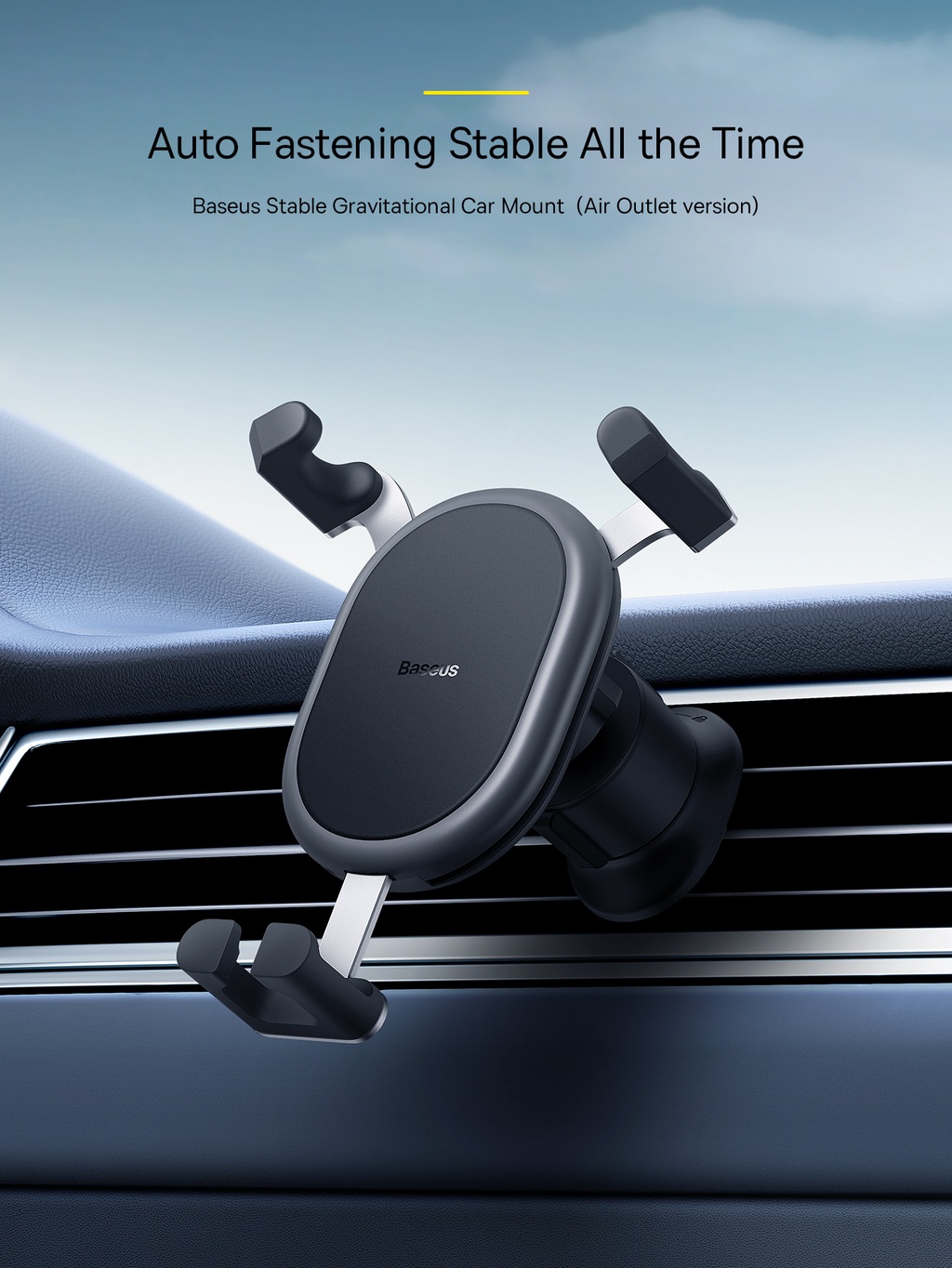 Baseus Car Phone Holder Metal Silicone Gravity Auto Air Vent Smartphone ...