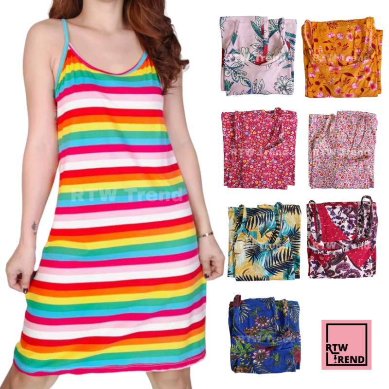 BUNDLE of Spaghetti Strap Duster Dress Pambahay (FREE SIZE & PLUS SIZE ...