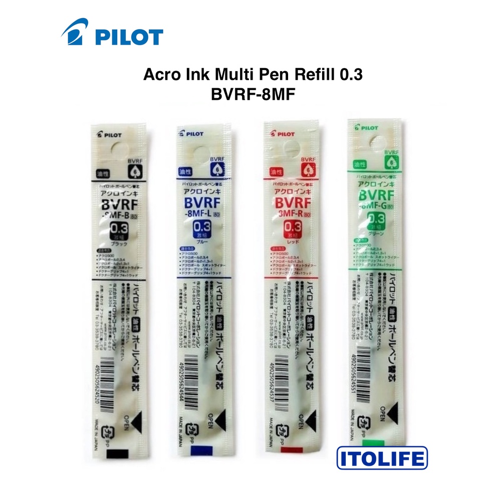 Pilot Acro Ink Ballpoint Multi Pen Refill 0.3mm BVRF-8MF- 1pc | Shopee ...