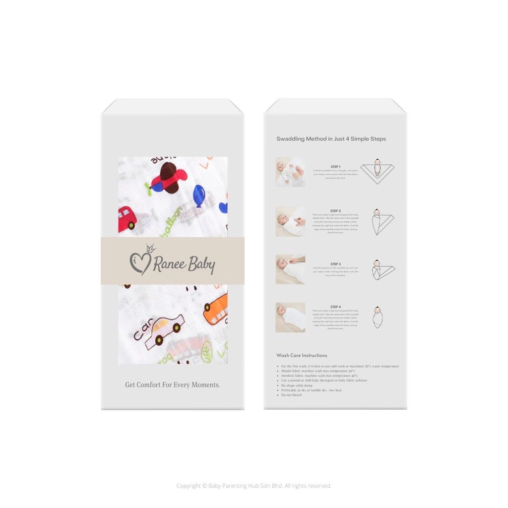 Ranee Baby Blanket Swaddle Bamboo Cotton 110x120cm | Shopee Philippines