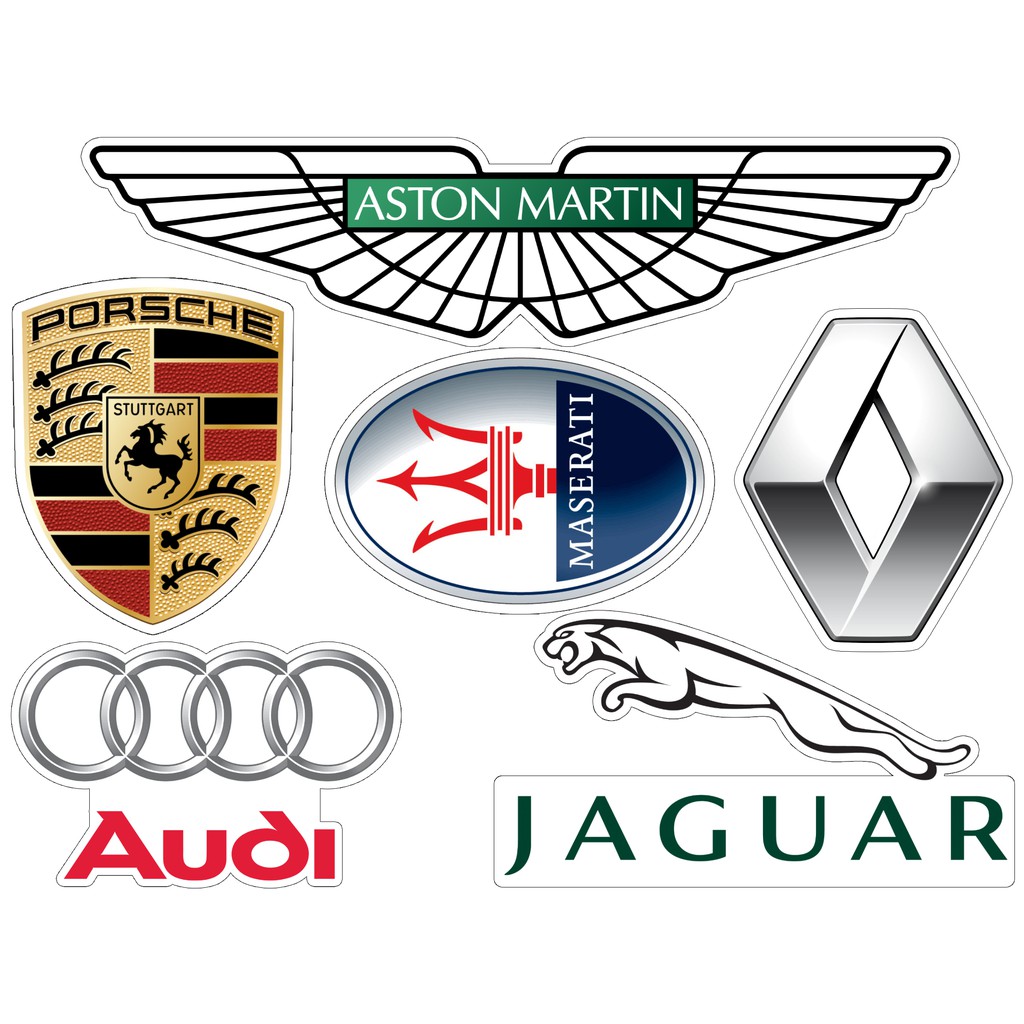 Race Car Brand Logos Ver. 2 Vinyl Sticker Pack (Stickers for Phones ...