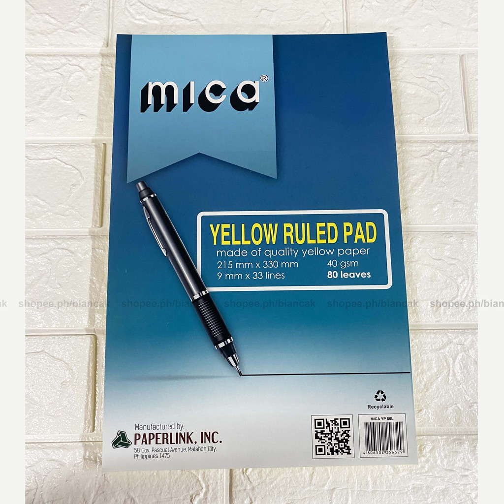 5 PADS MICA YELLOW PAD 80 LEAVES 40GSM (OFFICE SCHOOL SUPPLIES ...